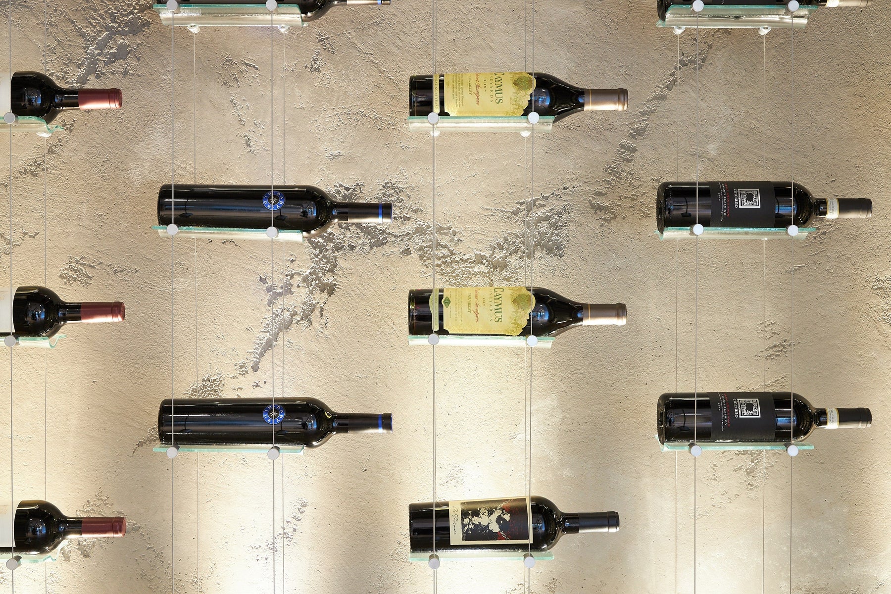 Floating Wine Racks | Cable & Glass – Blue Grouse Wine Cellars