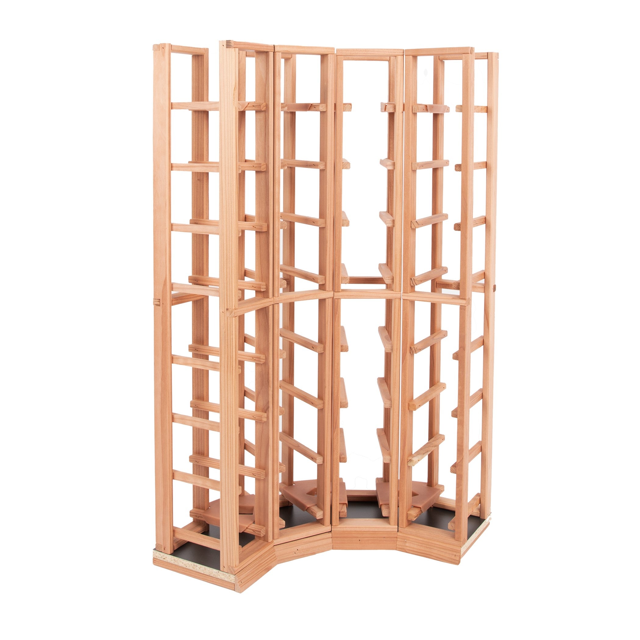 Vintage Keeper 4 Column Curved Corner Redwood Wine Rack – Blue Grouse ...